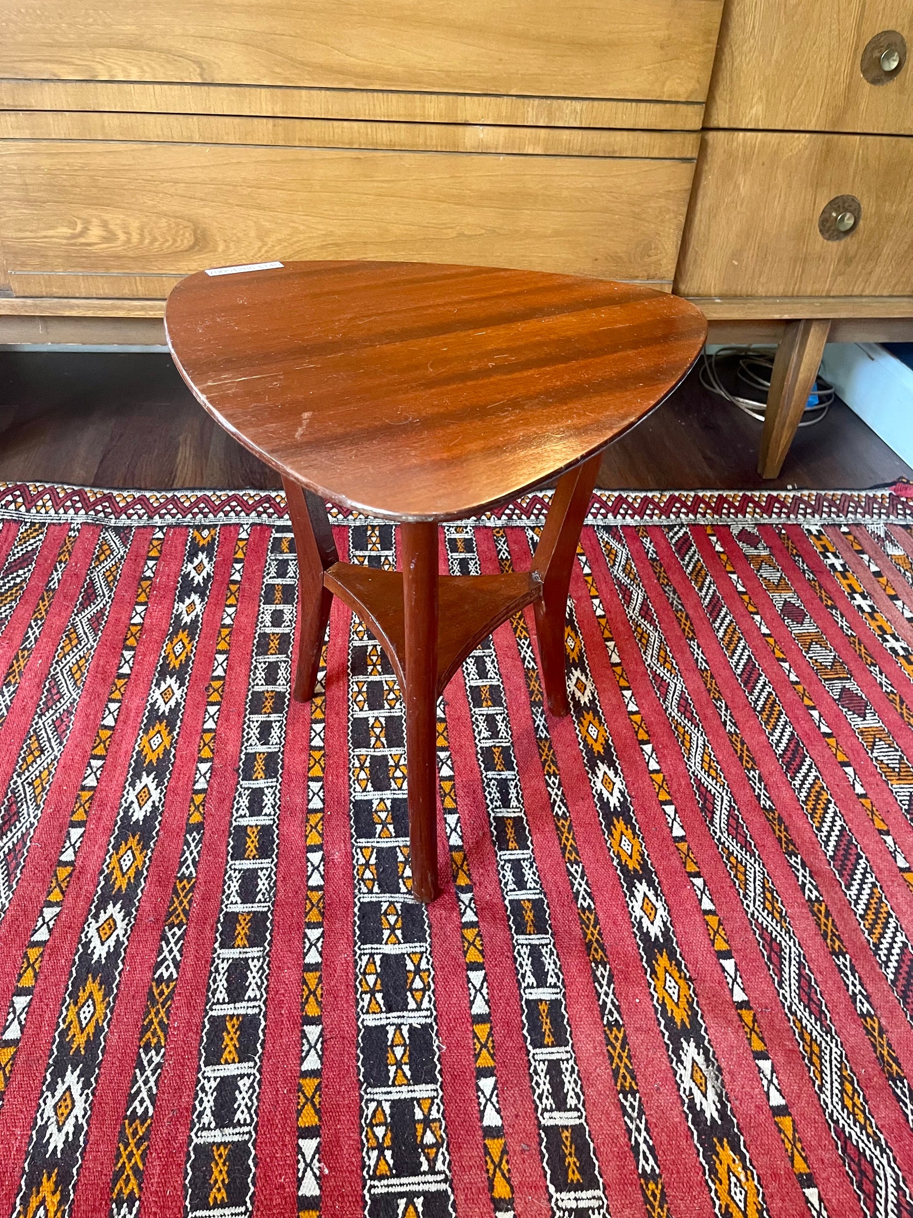 Midcentury Modern Red Mahogany Side Tables