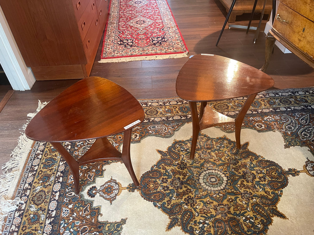 Midcentury Modern Red Mahogany Side Tables